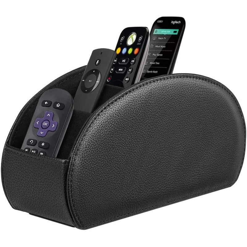 Remote Control Holder Desk Organizer Vegetable Leather Black ...
